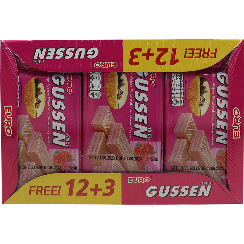 Makroclick | EURO GUSSEN CRISPY WAFER STRAWBERRY 22G*12