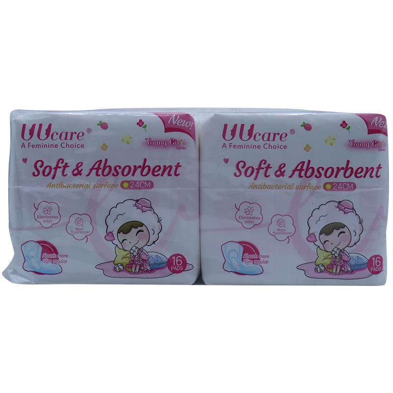 Makroclick | UUcare Young Girl Sanitary Antibacterial 240 mm x 4 pcs