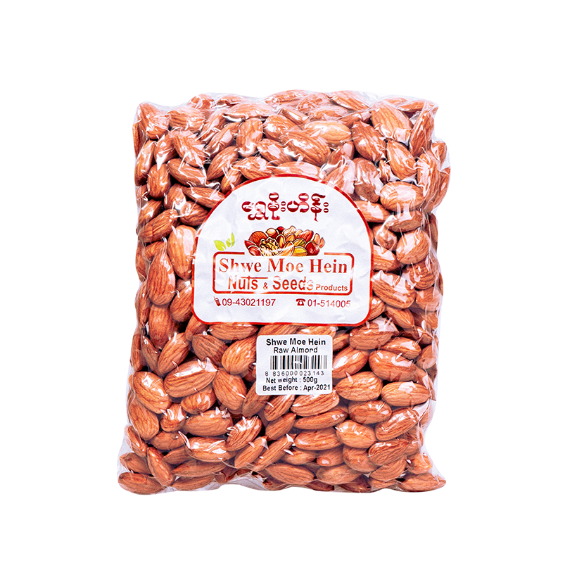 Makroclick | Shwe Moe Hein Raw Whole Almonds 500G x 1