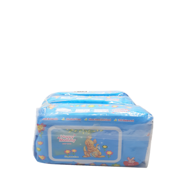 Makroclick | HAPPY MAMMY BABY WIPES TISSUE BLUE 80PCS X 3