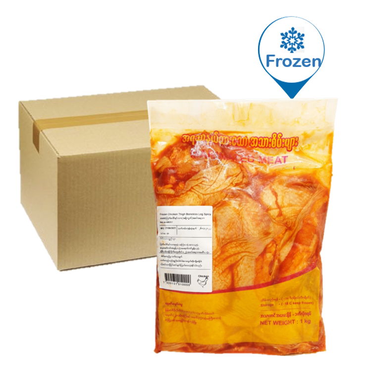 Makroclick | Frozen Chicken Thigh Boneless Spicy(1Kg) x 12 Packs