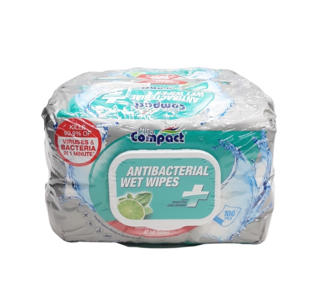 Makroclick | ULTRA COMPACT WET TISSUE ANTI-BACTERIAL 100PCS X 3