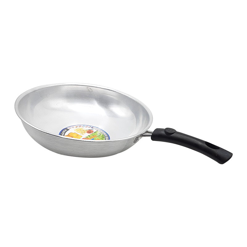 Makroclick | HAPPYCOOK ALUMINIUM SILVER WOK PAN -LONG 28CM