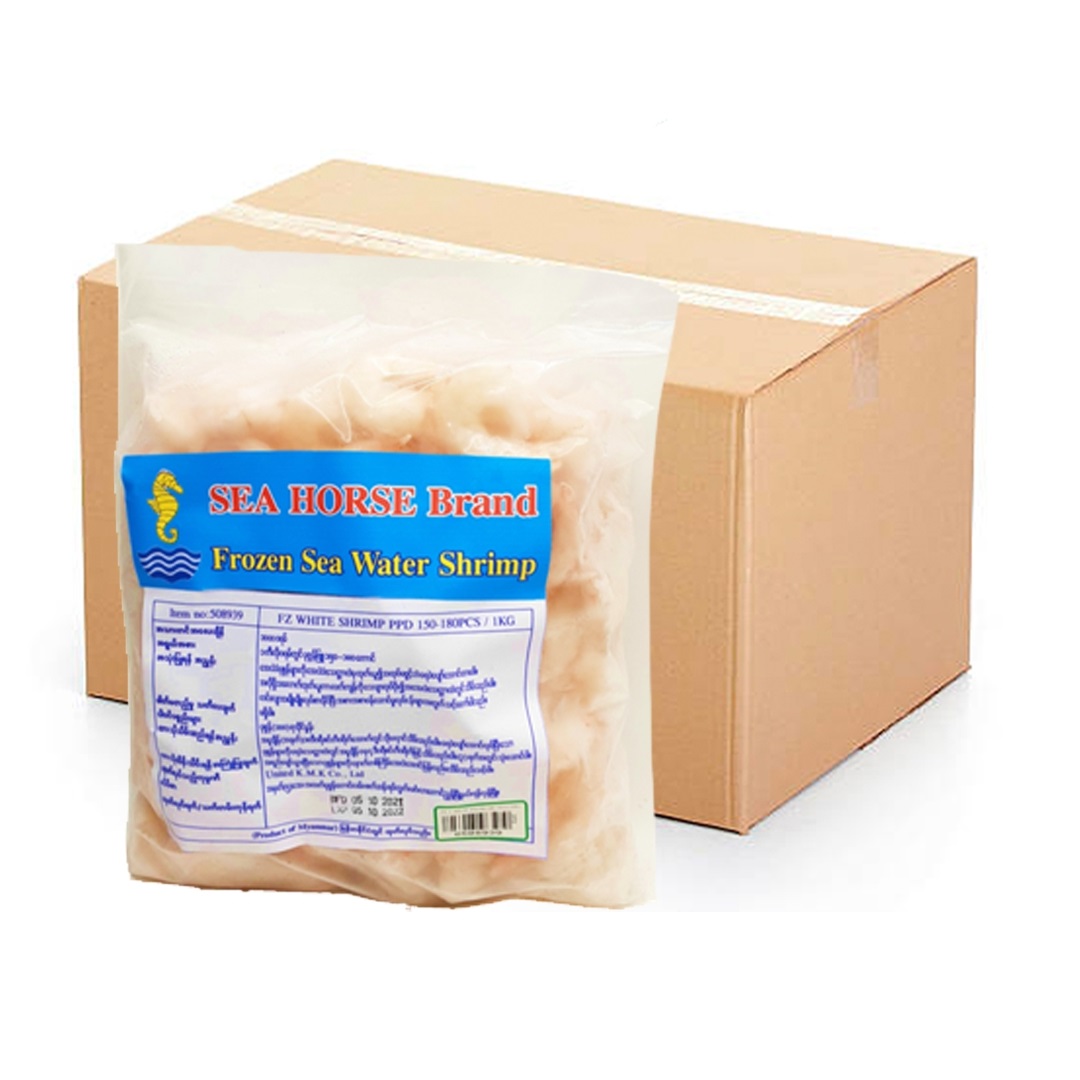 Makroclick | Frozen White Shrimp Pin Pulled Deveined 150-180/(1Kg)x10