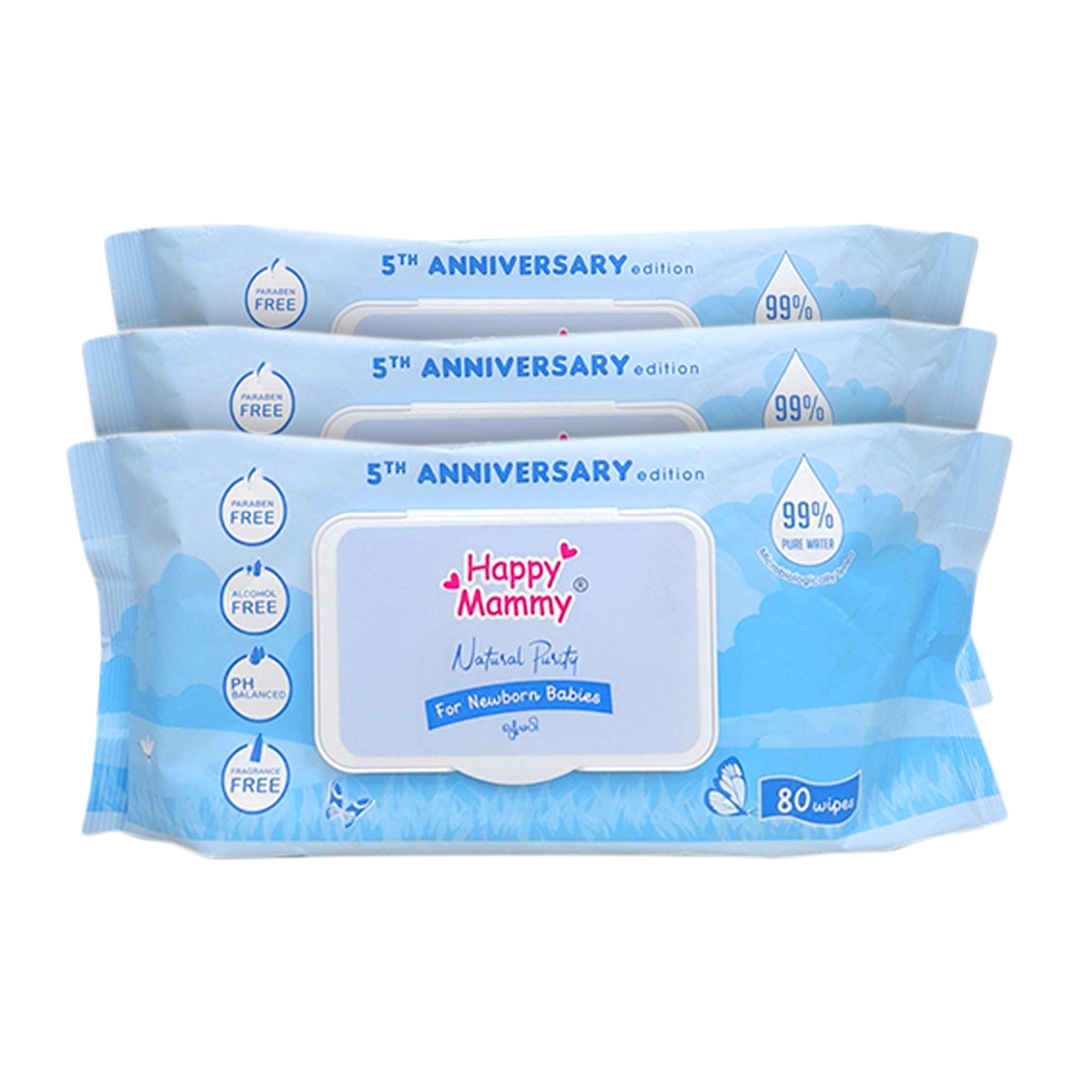 Makroclick | HAPPY MAMMY WIPES 80'S NEWBORN*3