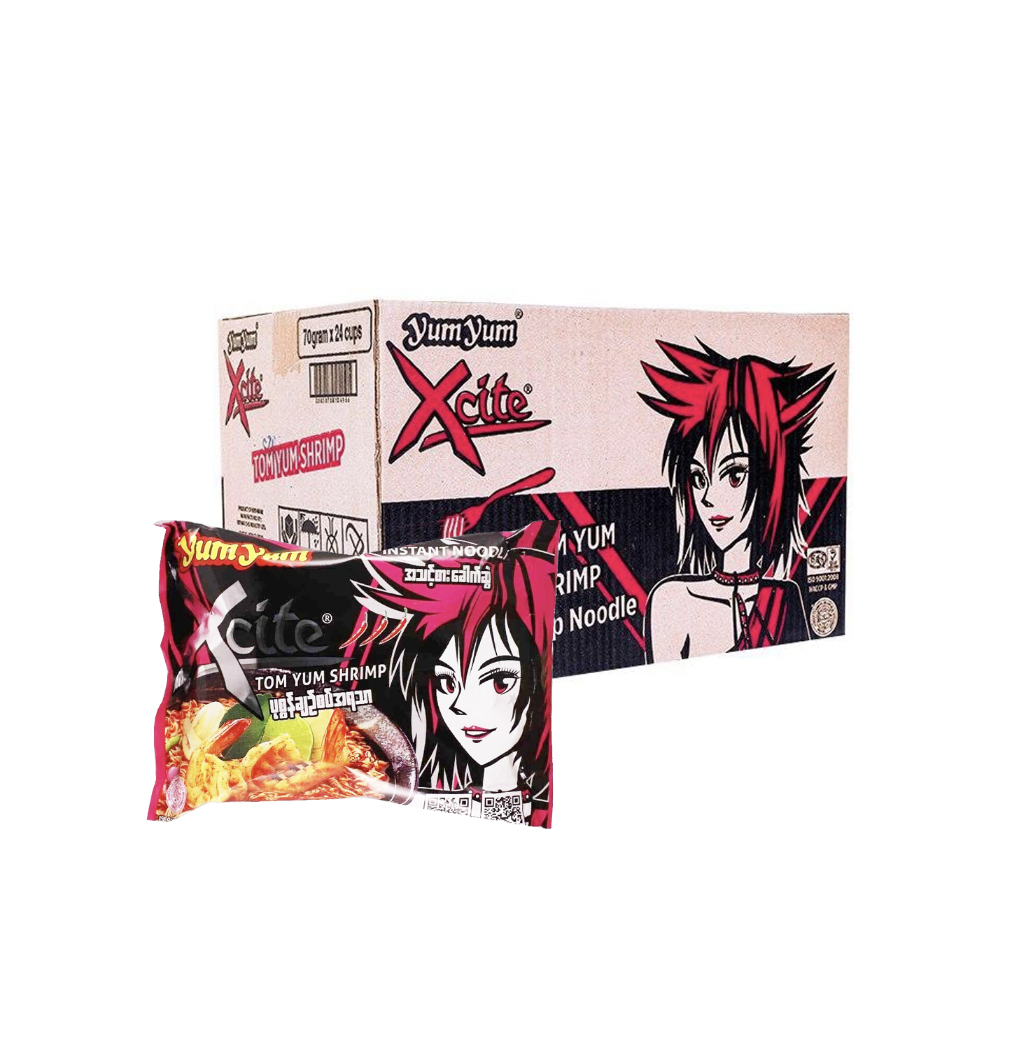 Makroclick | Yum Yum Xcite Tomyum Shrimp Noodle 70 g x 30 pcs